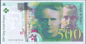 billet 500 francs Pierre et Marie Curie 1994 à 2000